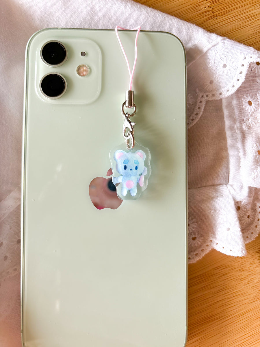 Nube the Blue Bear Plushie Phone Charm – BasuraGang