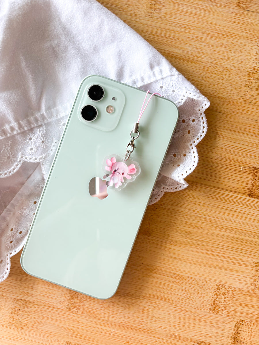 Maxotol the Axolotl Plushie Phone Charm – BasuraGang