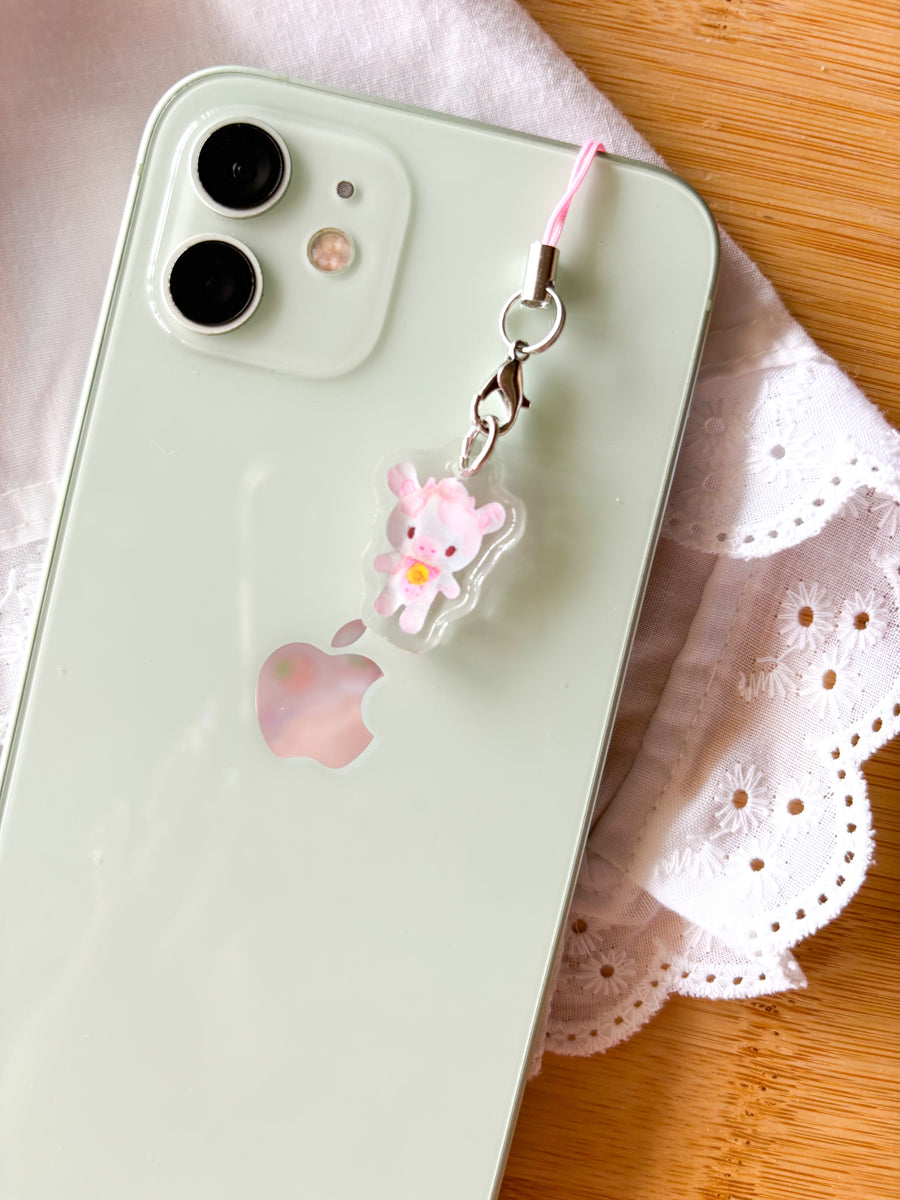 Jolene the Cow Sakura Plushie Phone Charm – BasuraGang